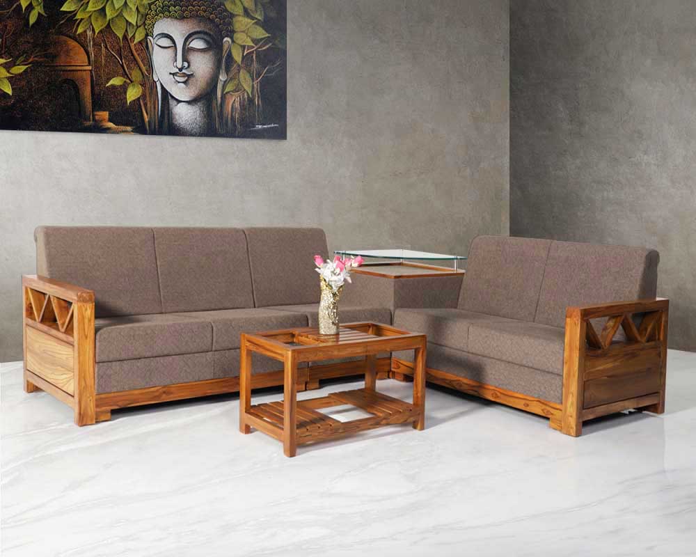 Buy Modish L Shape Sofa In Teak Wood Online At Best Price In Kerala
